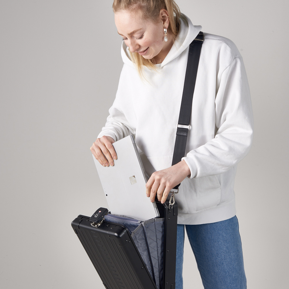 14" Aluminium Vertical Briefcase Onyx - Aluminium Koffer vertikal für ...